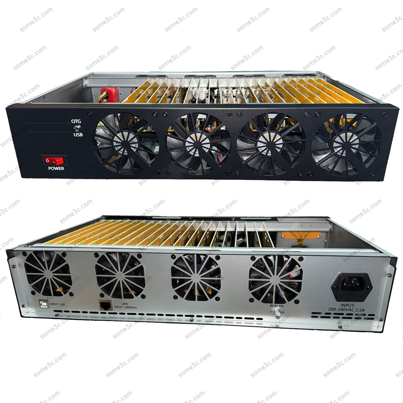 8 Cooling Fans 2U Server rack Mobile Phone Chassis 20 Cellphone Mother ...